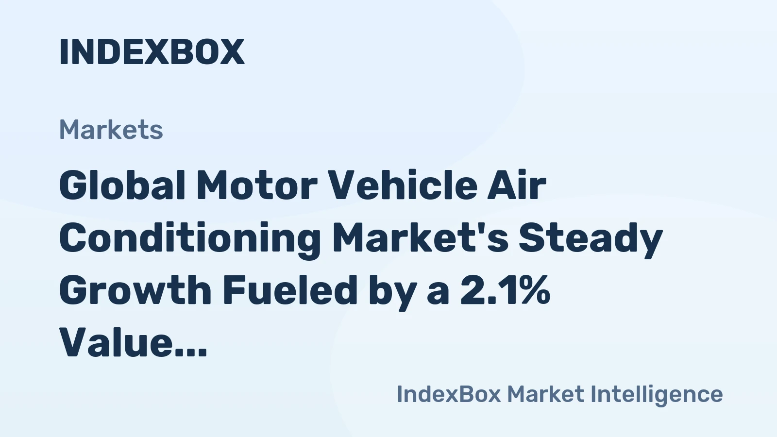 Global Motor Vehicle Air Conditioning Market's Steady Growth Fueled by a 2.1% Value CAGR