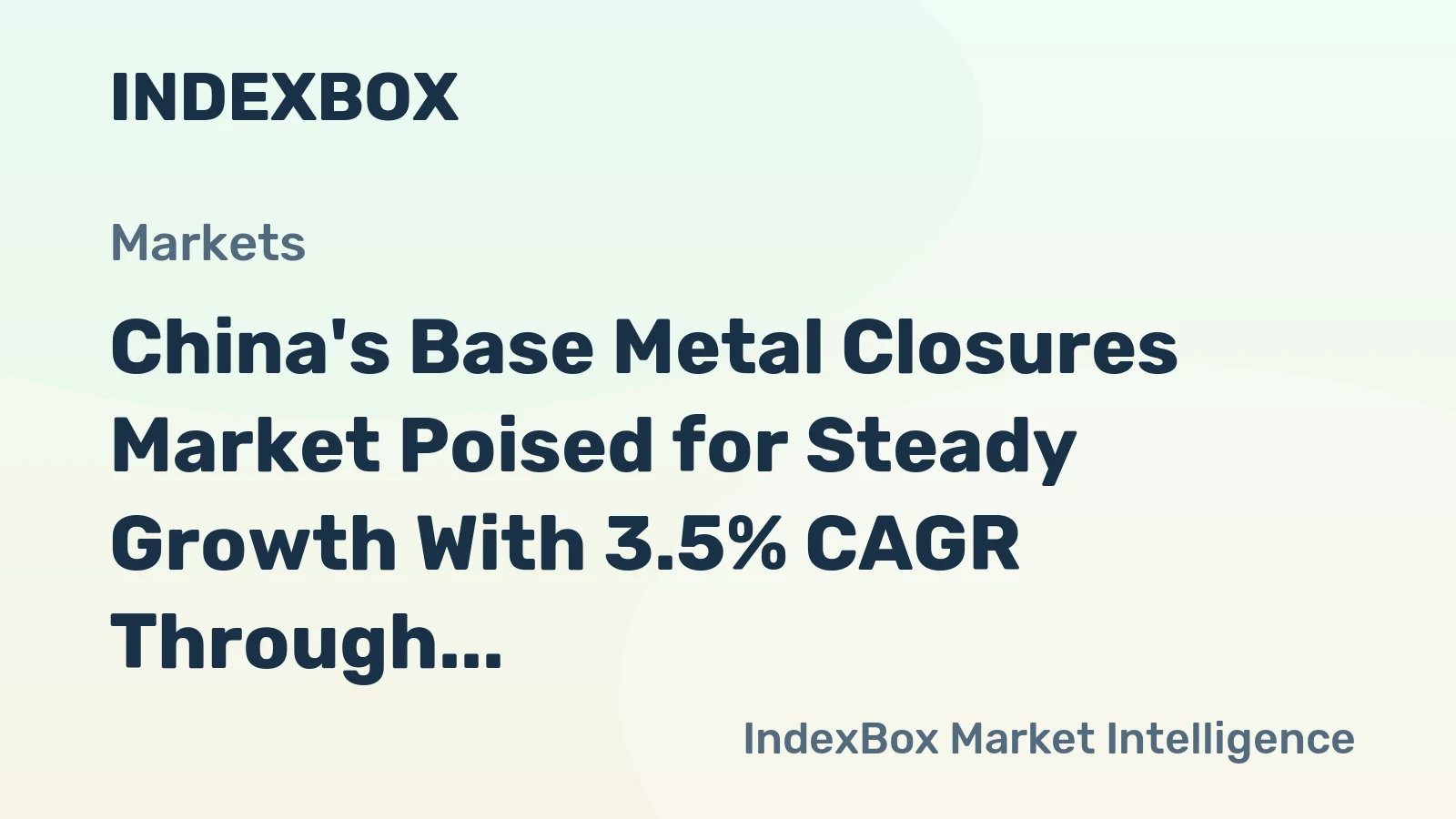 China's Base Metal Closures Market Poised for Steady Growth With 3.5% CAGR Through 2035