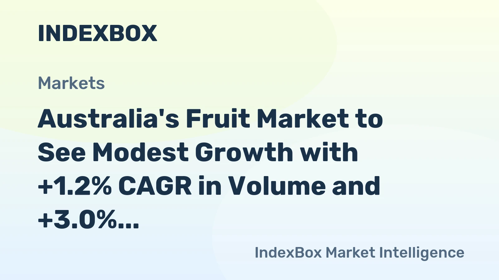 Australia's Fruit Market to See Modest Growth with +1.2% CAGR in Volume and +3.0% CAGR in Value from 2024 to 2035