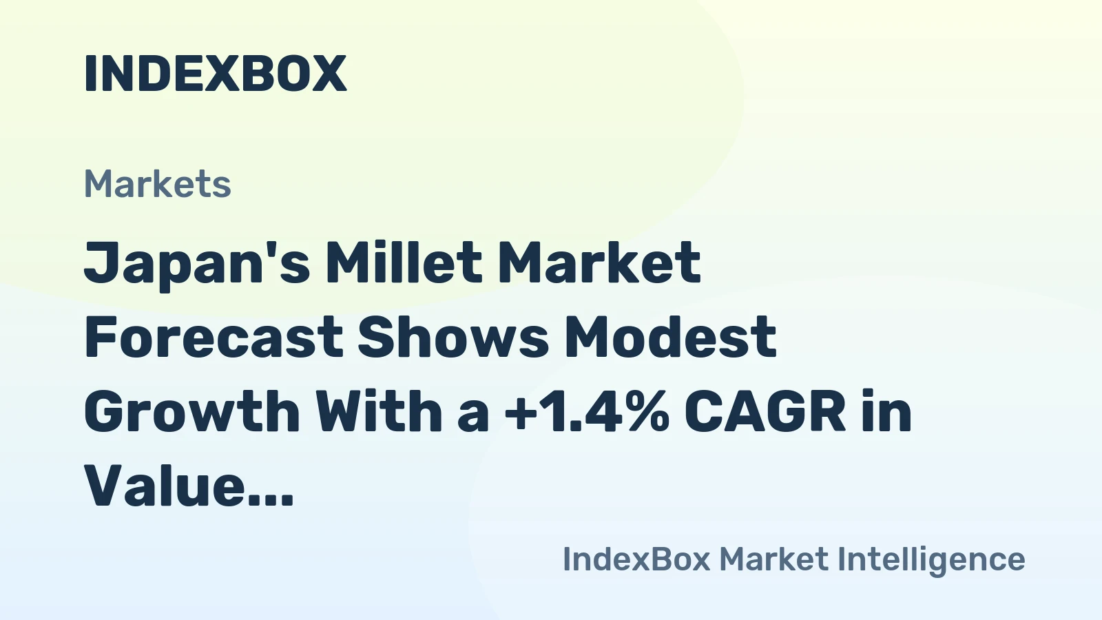 Japan's Millet Market Forecast Shows Modest Growth With a +1.4% CAGR in Value