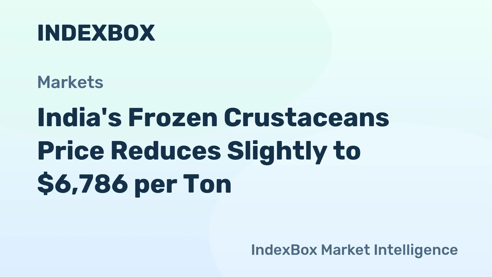 India's Frozen Crustaceans Price Reduces Slightly to $6,786 per Ton