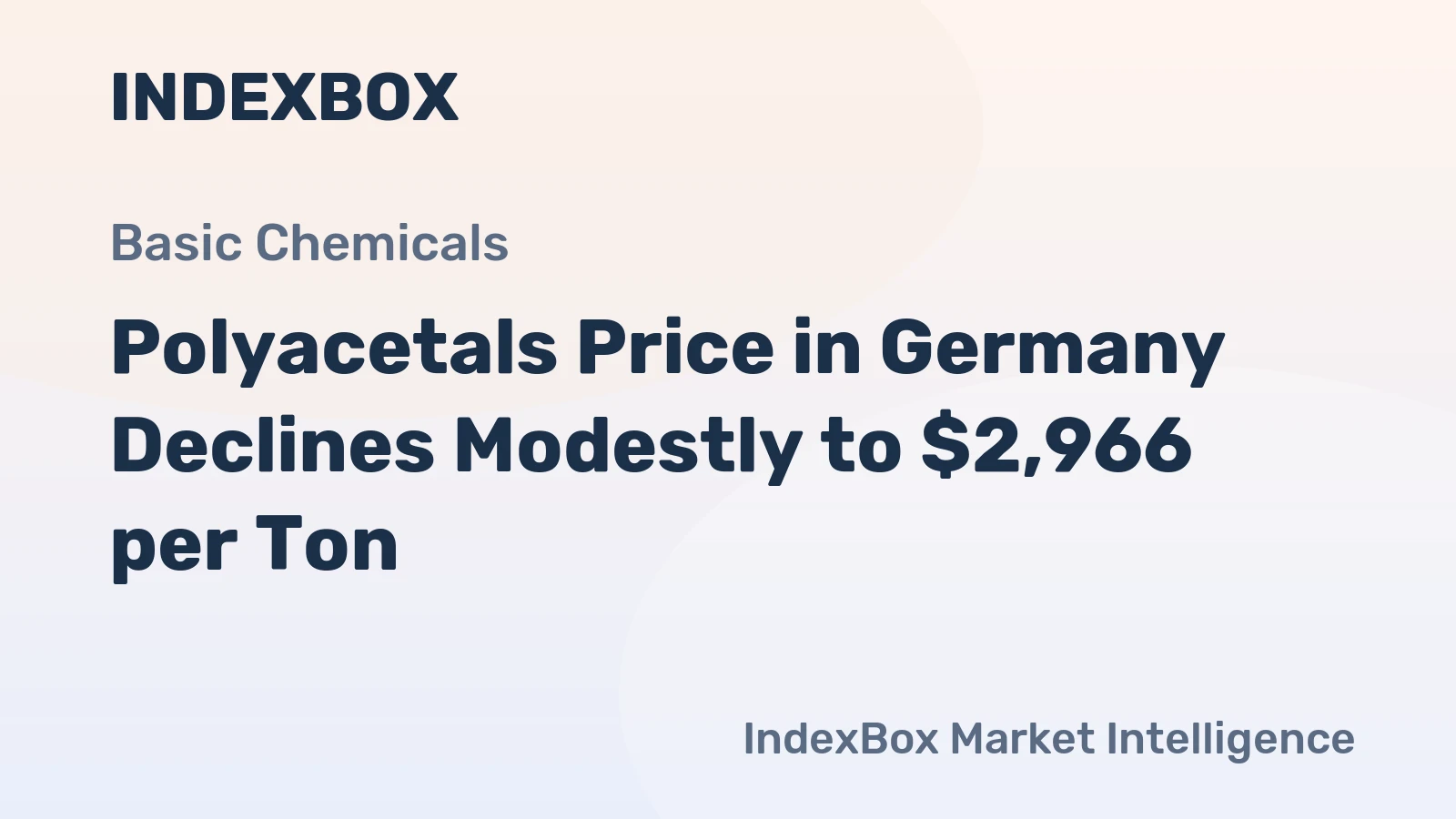 Polyacetals Price in Germany Declines Modestly to $2,966 per Ton