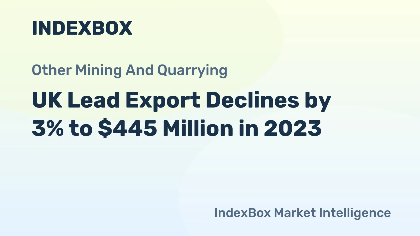 UK Lead Export Declines by 3% to $445 Million in 2023