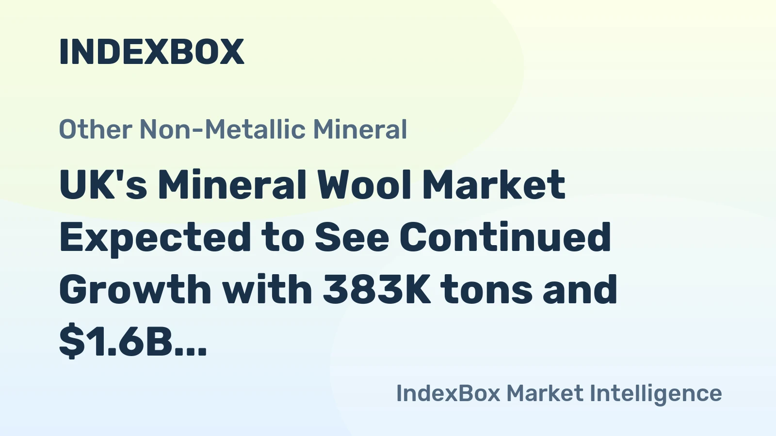 UK's Mineral Wool Market Expected to See Continued Growth with 383K tons and $1.6B Value by 2035