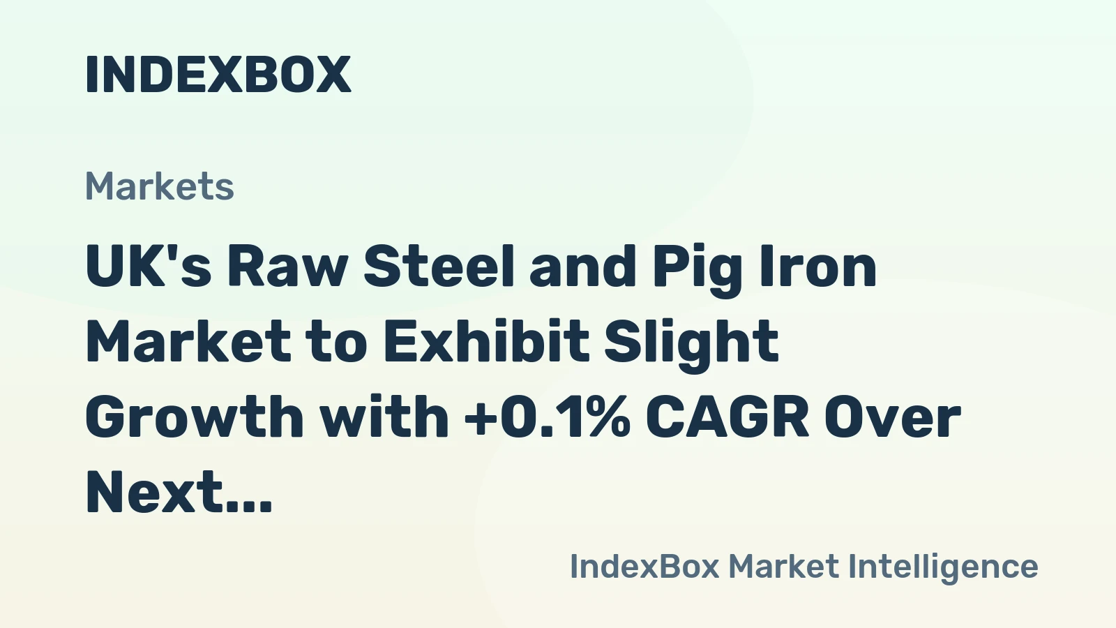 UK's Raw Steel and Pig Iron Market to Exhibit Slight Growth with +0.1% CAGR Over Next Decade