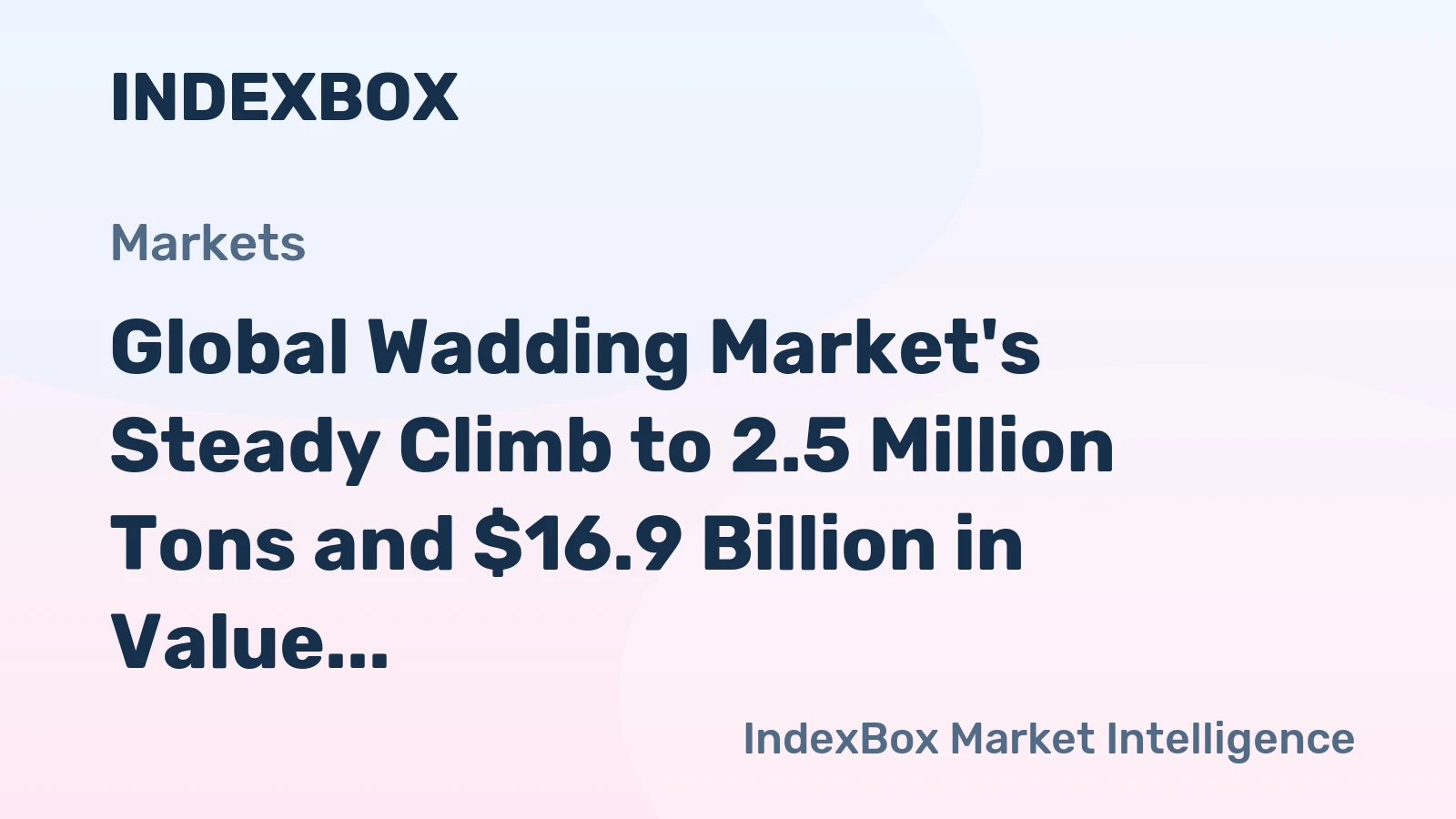 Global Wadding Market's Steady Climb to 2.5 Million Tons and $16.9 Billion in Value