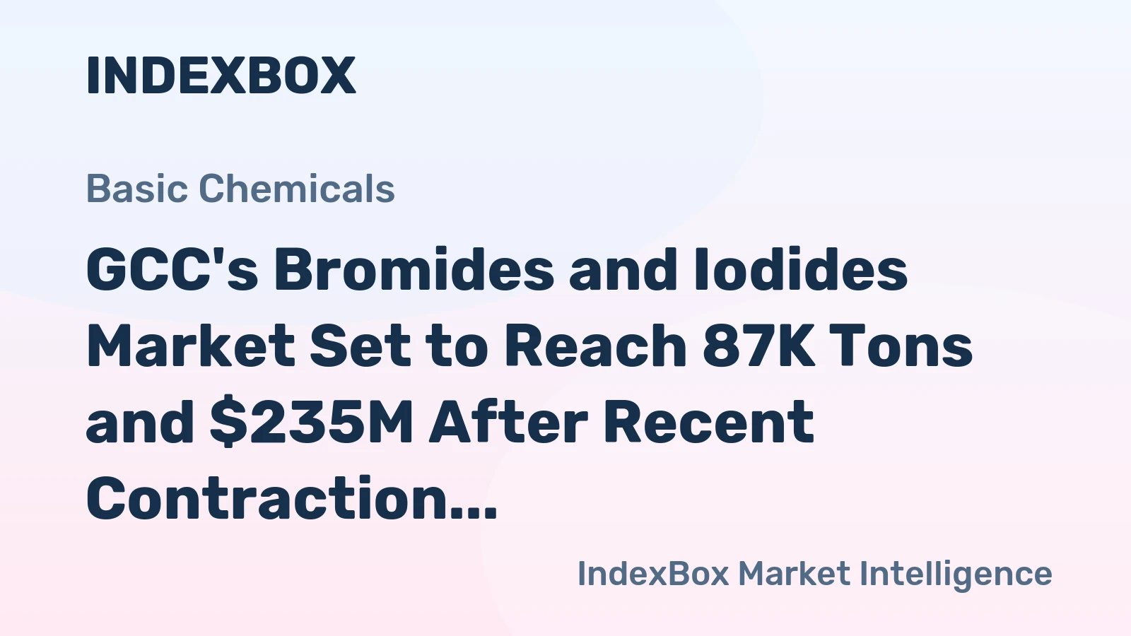 GCC's Bromides and Iodides Market Set to Reach 87K Tons and $235M After Recent Contraction