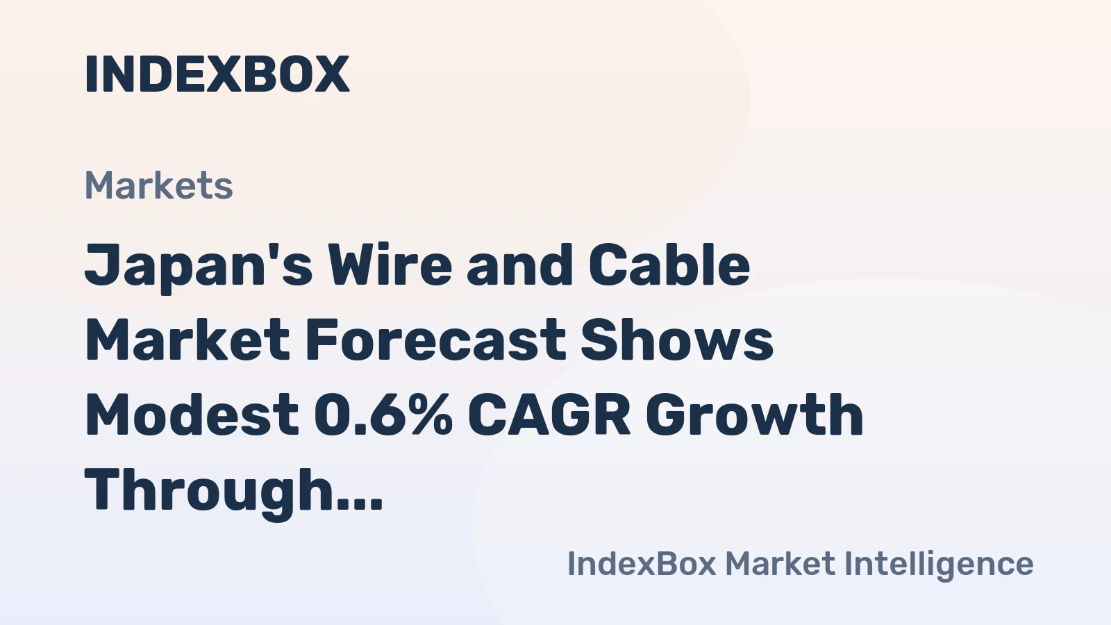 Japan's Wire and Cable Market Forecast Shows Modest 0.6% CAGR Growth Through 2035