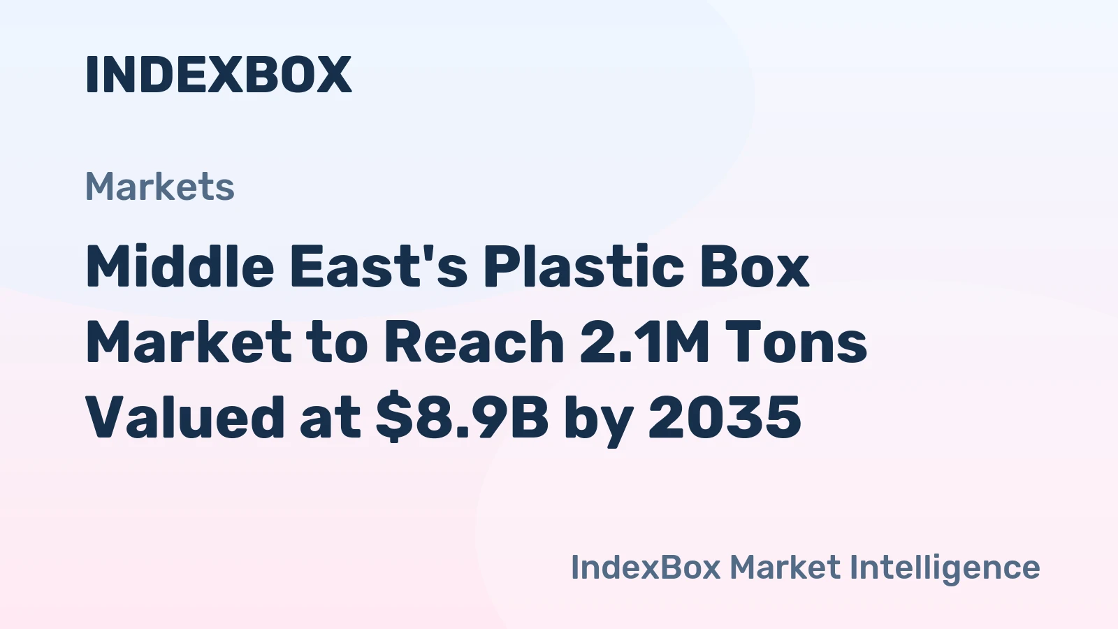Middle East's Plastic Box Market to Reach 2.1M Tons Valued at $8.9B by 2035