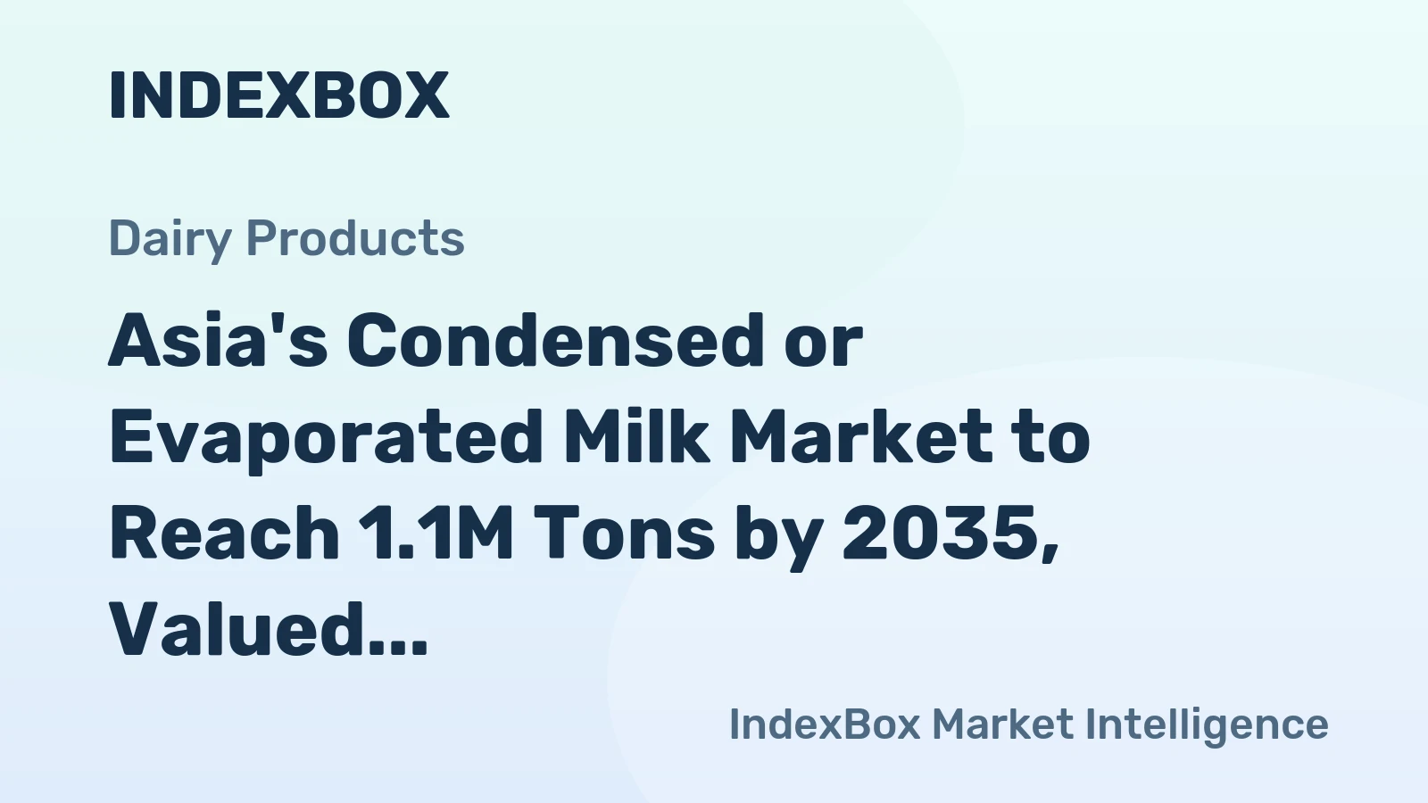 Asia's Condensed or Evaporated Milk Market to Reach 1.1M Tons by 2035, Valued at $1.9B