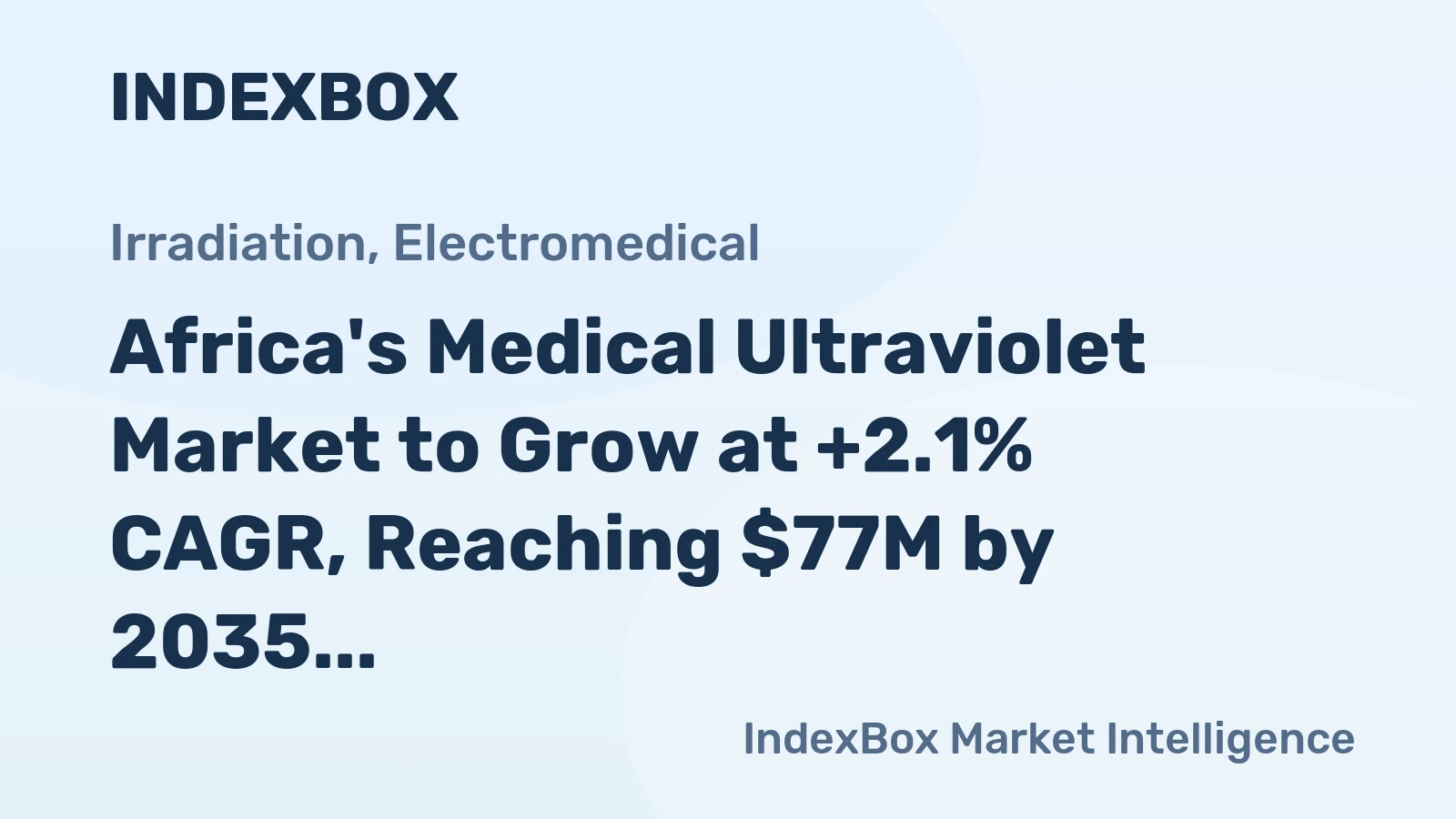 Africa's Medical Ultraviolet Market to Grow at +2.1% CAGR, Reaching $77M by 2035