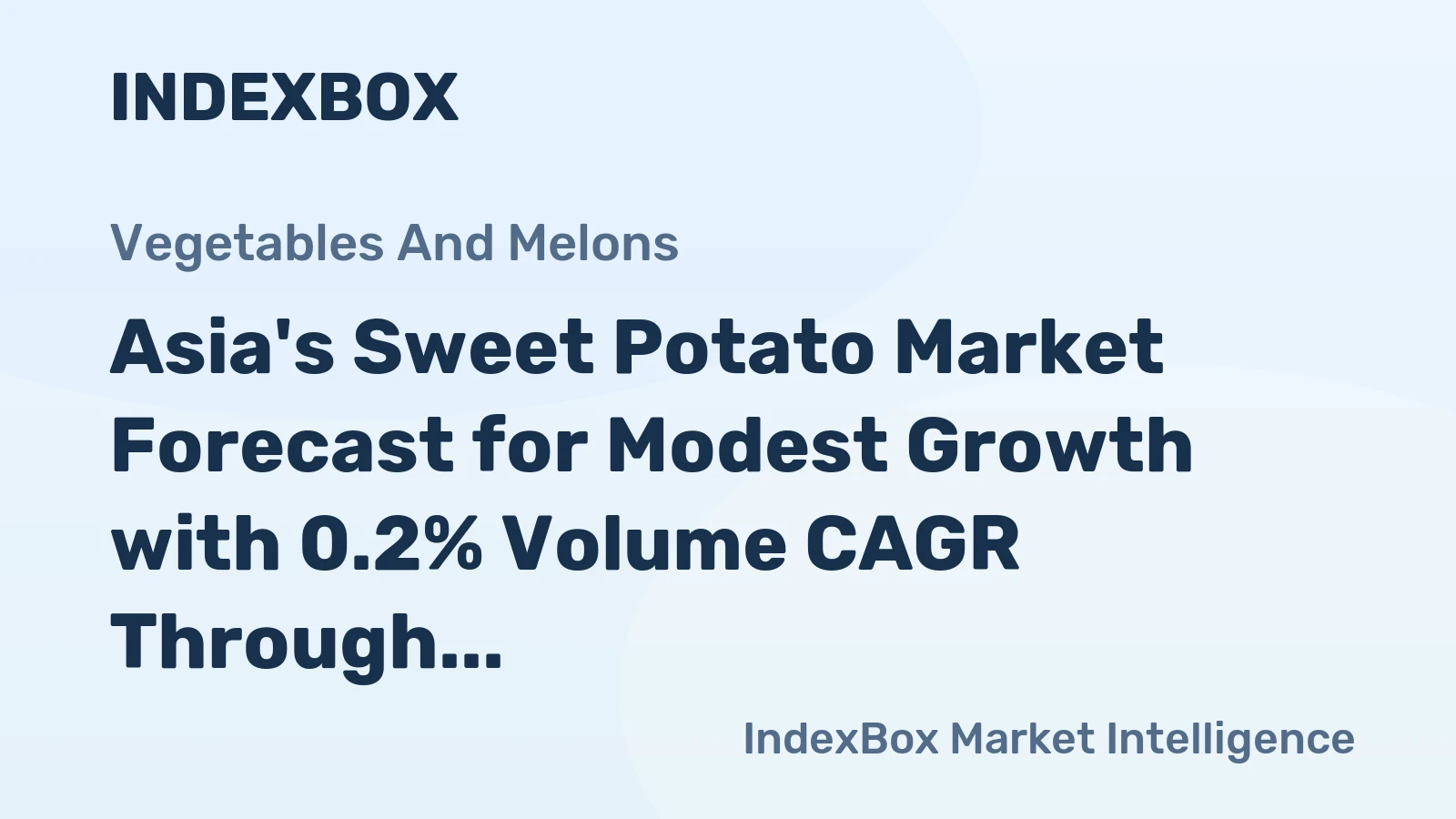 Asia's Sweet Potato Market Forecast for Modest Growth with 0.2% Volume CAGR Through 2035
