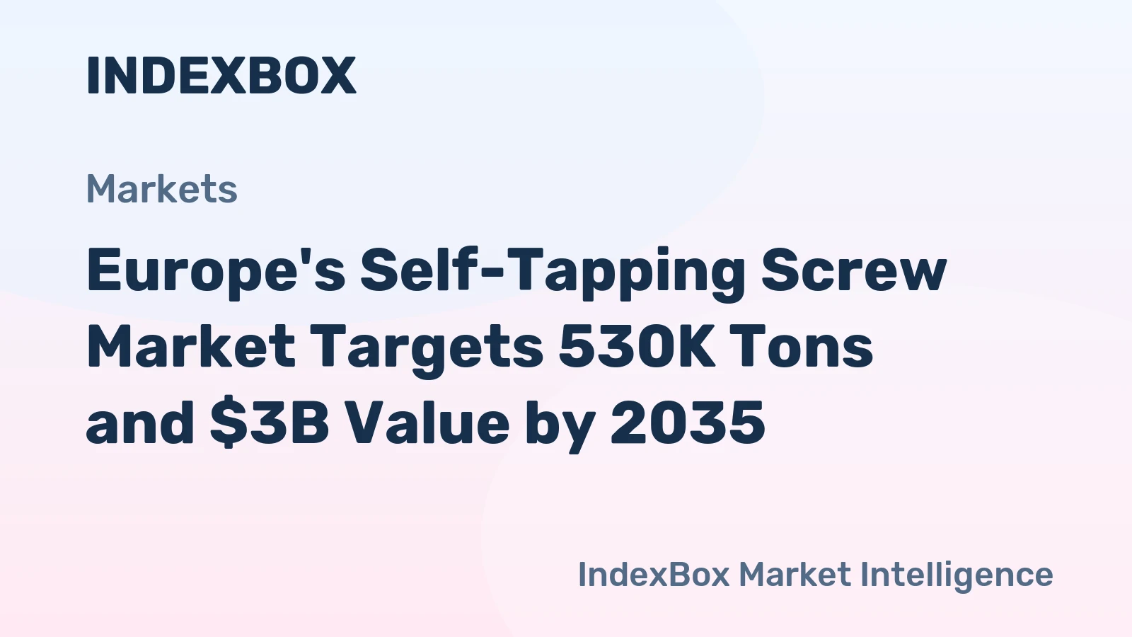 Europe's Self-Tapping Screw Market Targets 530K Tons and $3B Value by 2035