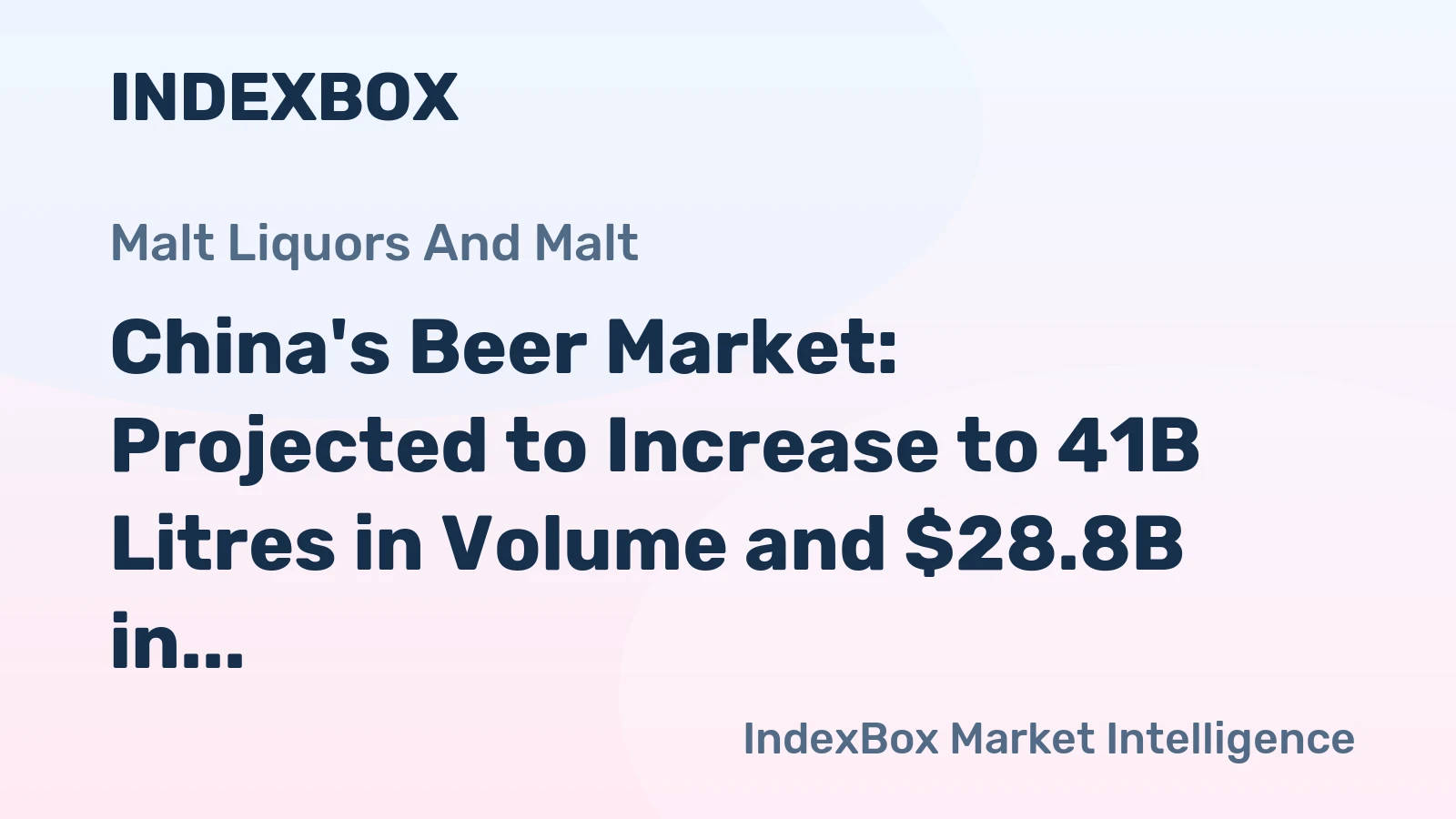 China's Beer Market: Projected to Increase to 41B Litres in Volume and $28.8B in Value by 2035
