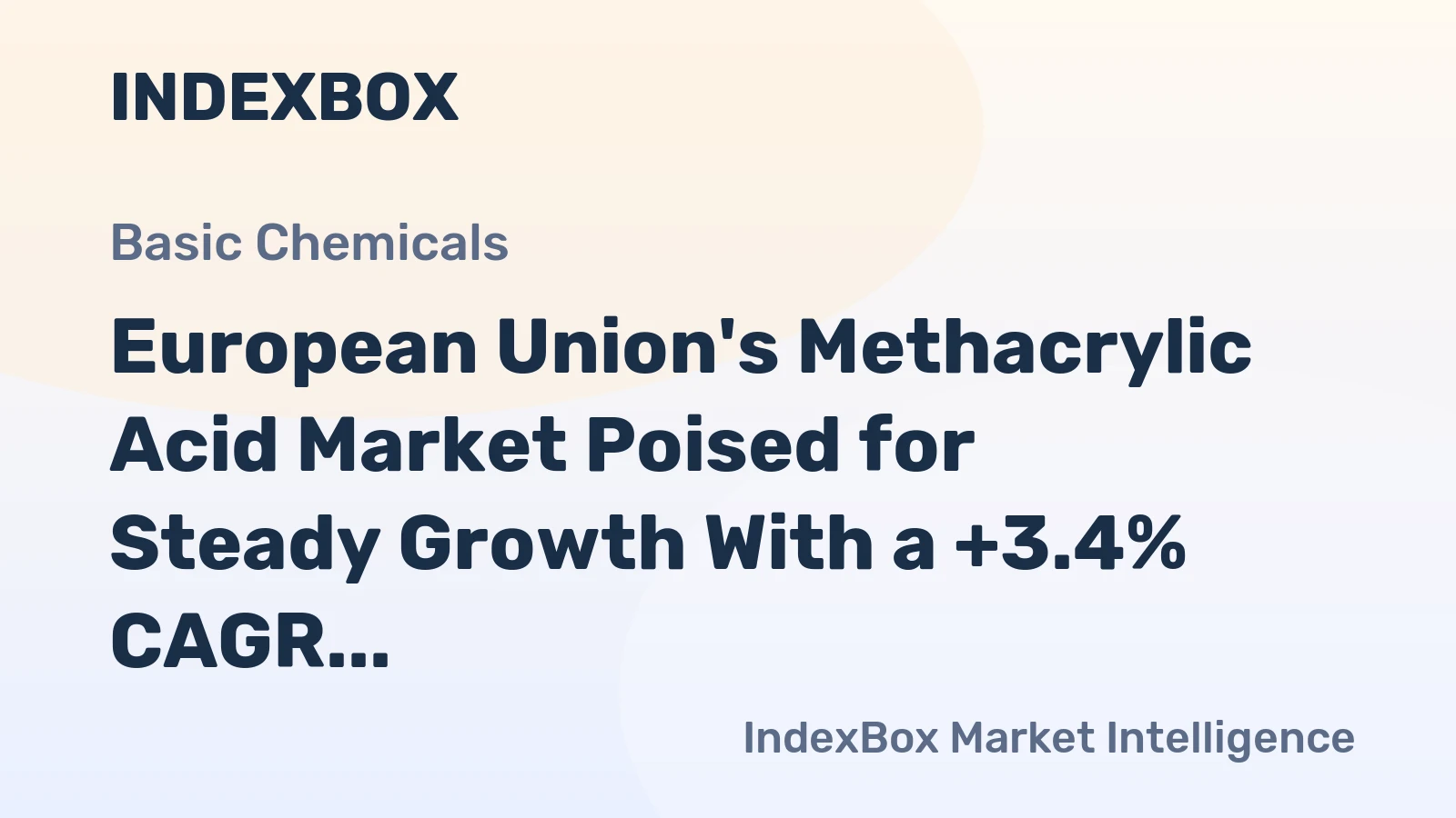 European Union's Methacrylic Acid Market Poised for Steady Growth With a +3.4% CAGR in Value Through 2035