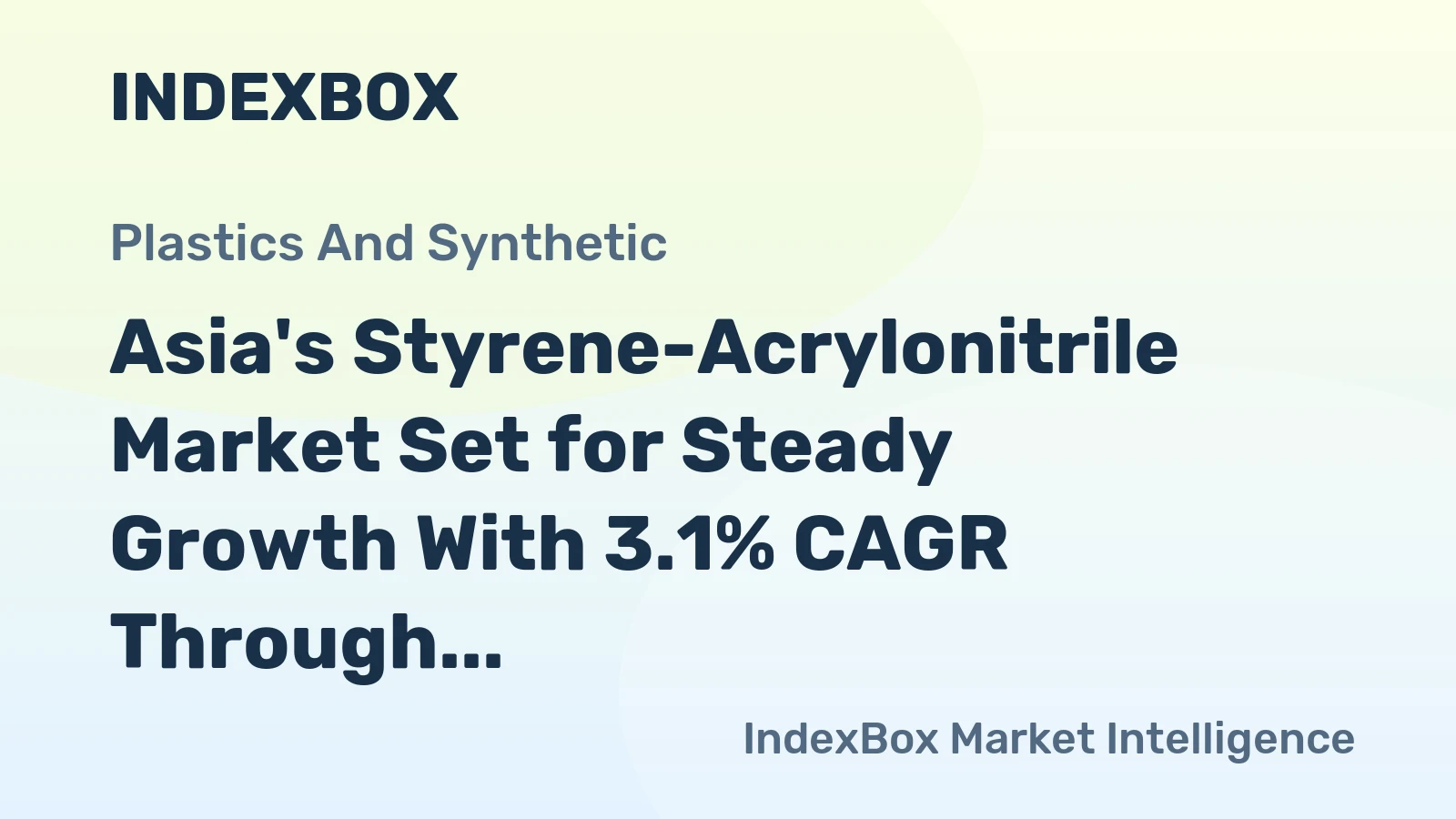 Asia's Styrene-Acrylonitrile Market Set for Steady Growth With 3.1% CAGR Through 2035