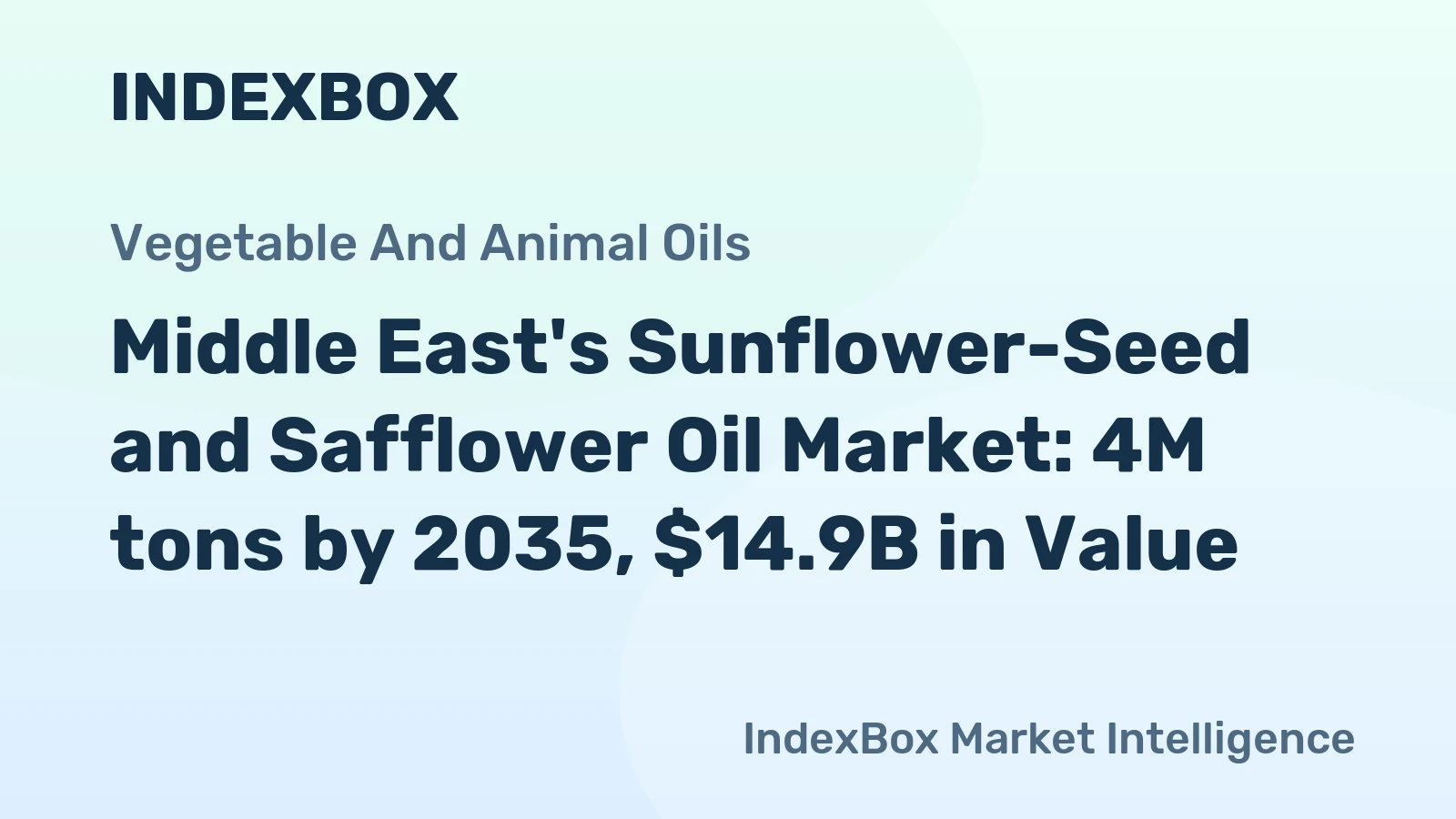 Middle East's Sunflower-Seed and Safflower Oil Market: 4M tons by 2035, $14.9B in Value