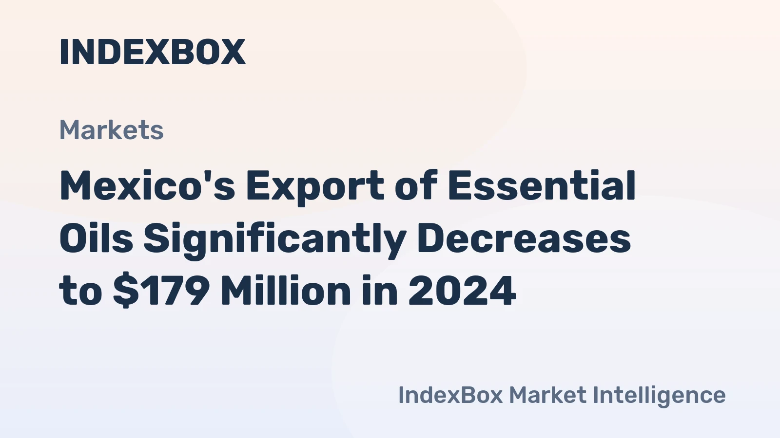 Mexico's Export of Essential Oils Significantly Decreases to $179 Million in 2024
