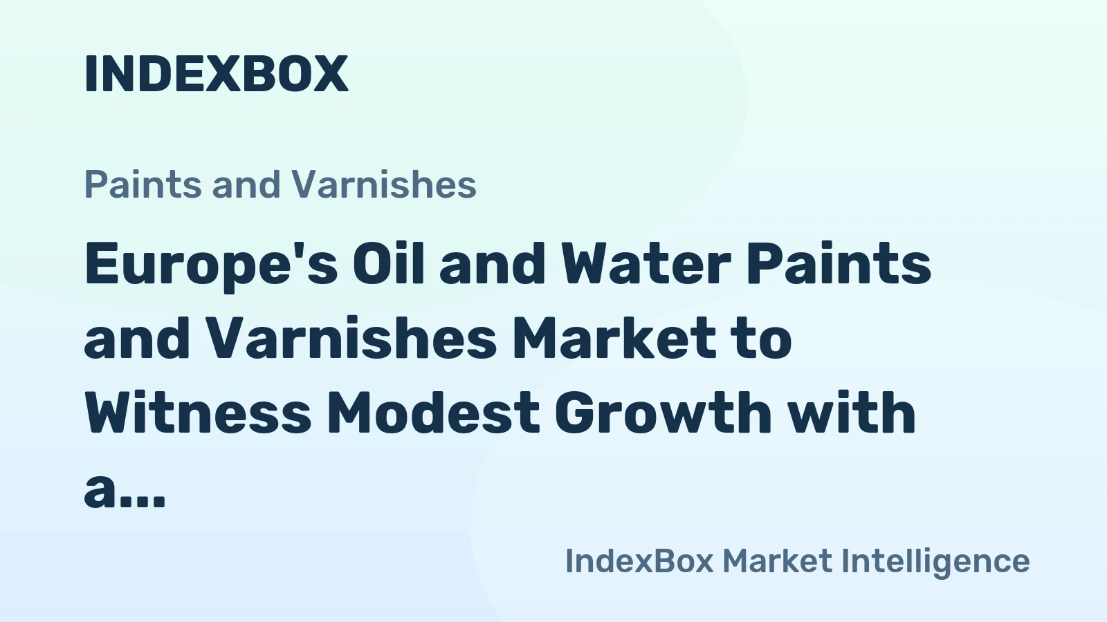 Europe's Oil and Water Paints and Varnishes Market to Witness Modest Growth with a CAGR of +0.5% from 2024 to 2035
