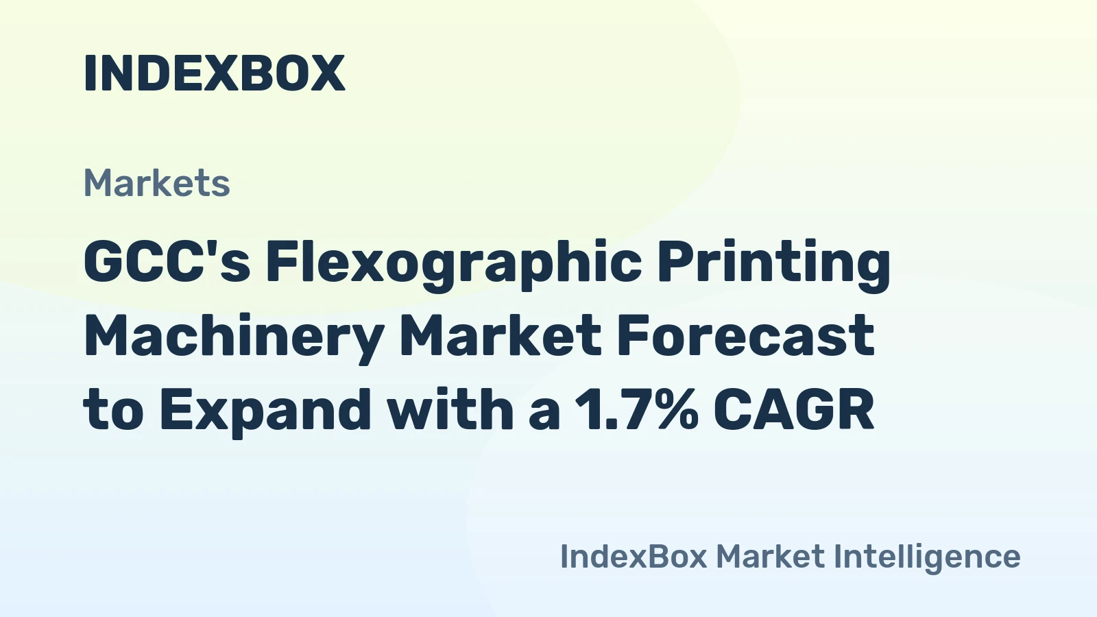 GCC's Flexographic Printing Machinery Market Forecast to Expand with a 1.7% CAGR