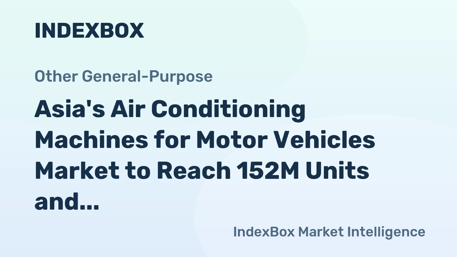 Asia's Air Conditioning Machines for Motor Vehicles Market to Reach 152M Units and $20B by 2035