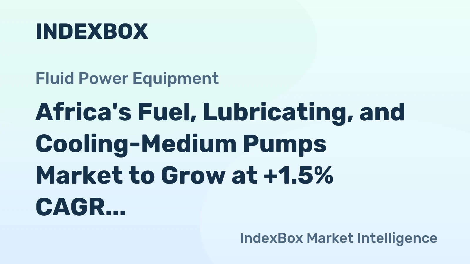 Africa's Fuel, Lubricating, and Cooling-Medium Pumps Market to Grow at +1.5% CAGR, Reaching 19M Units by 2035