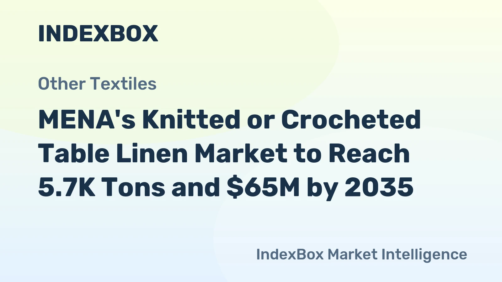MENA's Knitted or Crocheted Table Linen Market to Reach 5.7K Tons and $65M by 2035