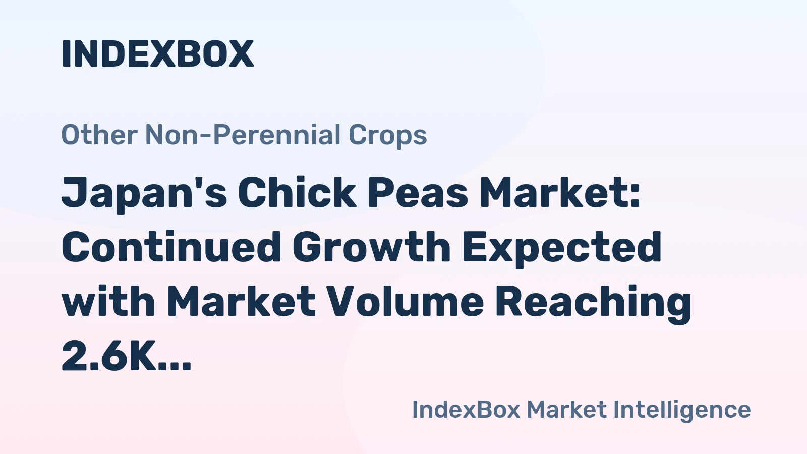Japan's Chick Peas Market: Continued Growth Expected with Market Volume Reaching 2.6K tons and Value at $4.3M by 2035