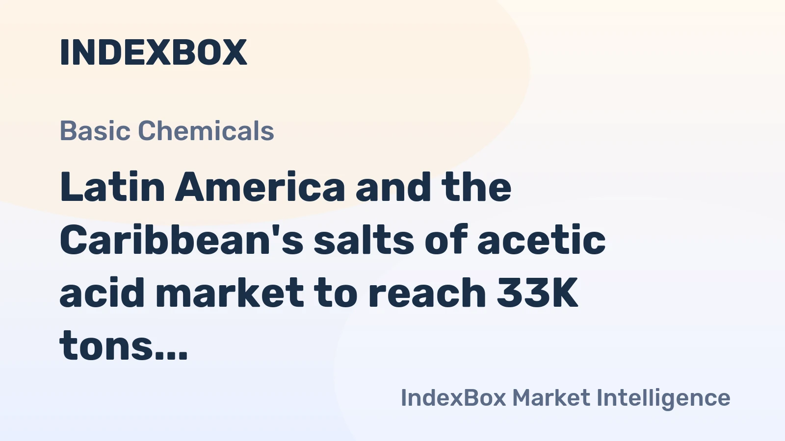 Latin America and the Caribbean's salts of acetic acid market to reach 33K tons and $126M by 2035, continuing its upward trend.