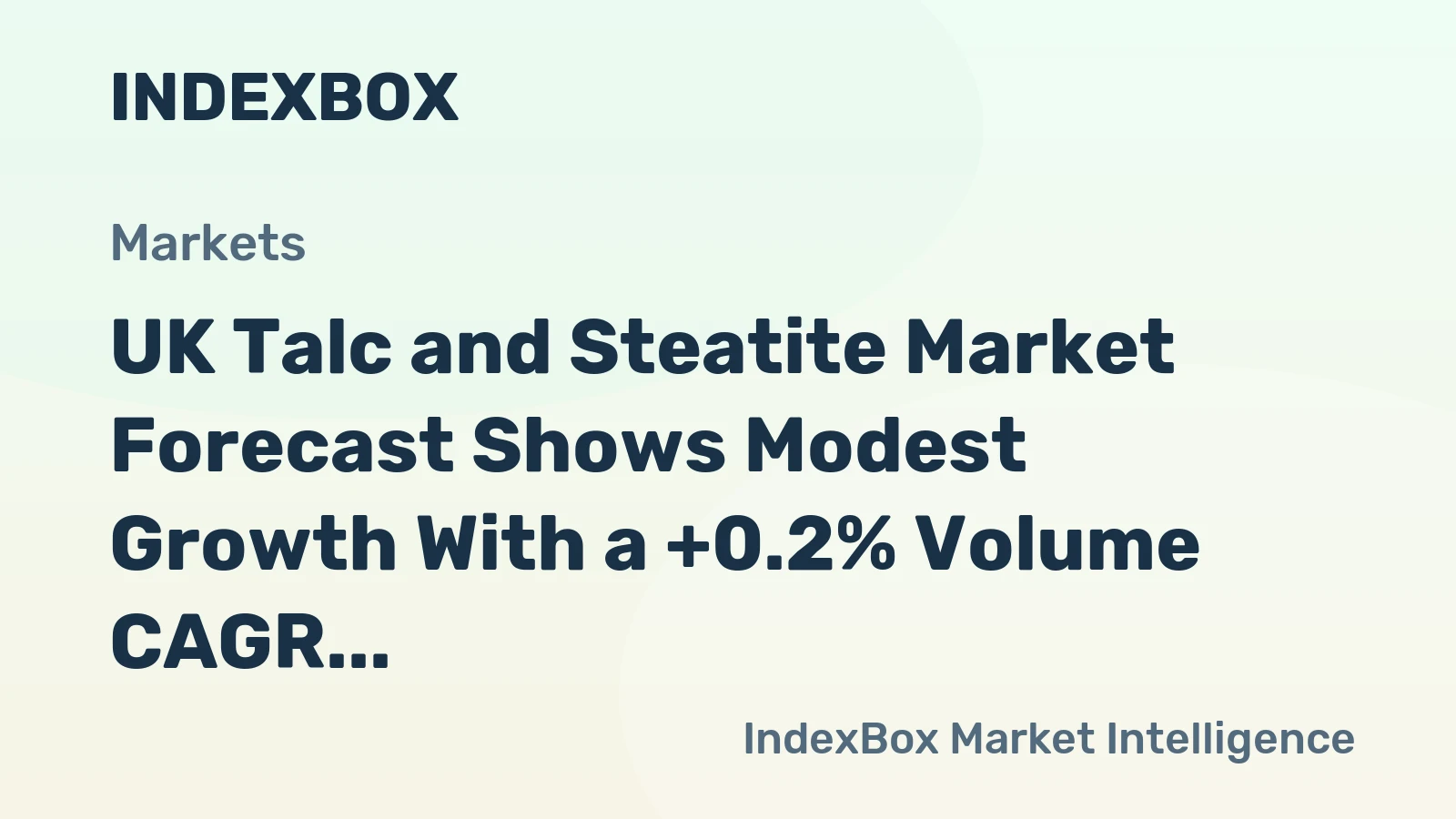 UK Talc and Steatite Market Forecast Shows Modest Growth With a +0.2% Volume CAGR
