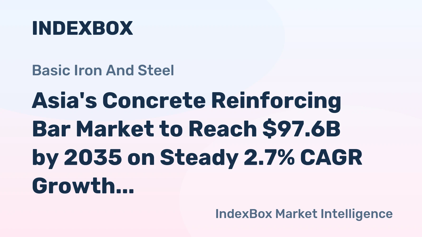 Asia's Concrete Reinforcing Bar Market to Reach $97.6B by 2035 on Steady 2.7% CAGR Growth
