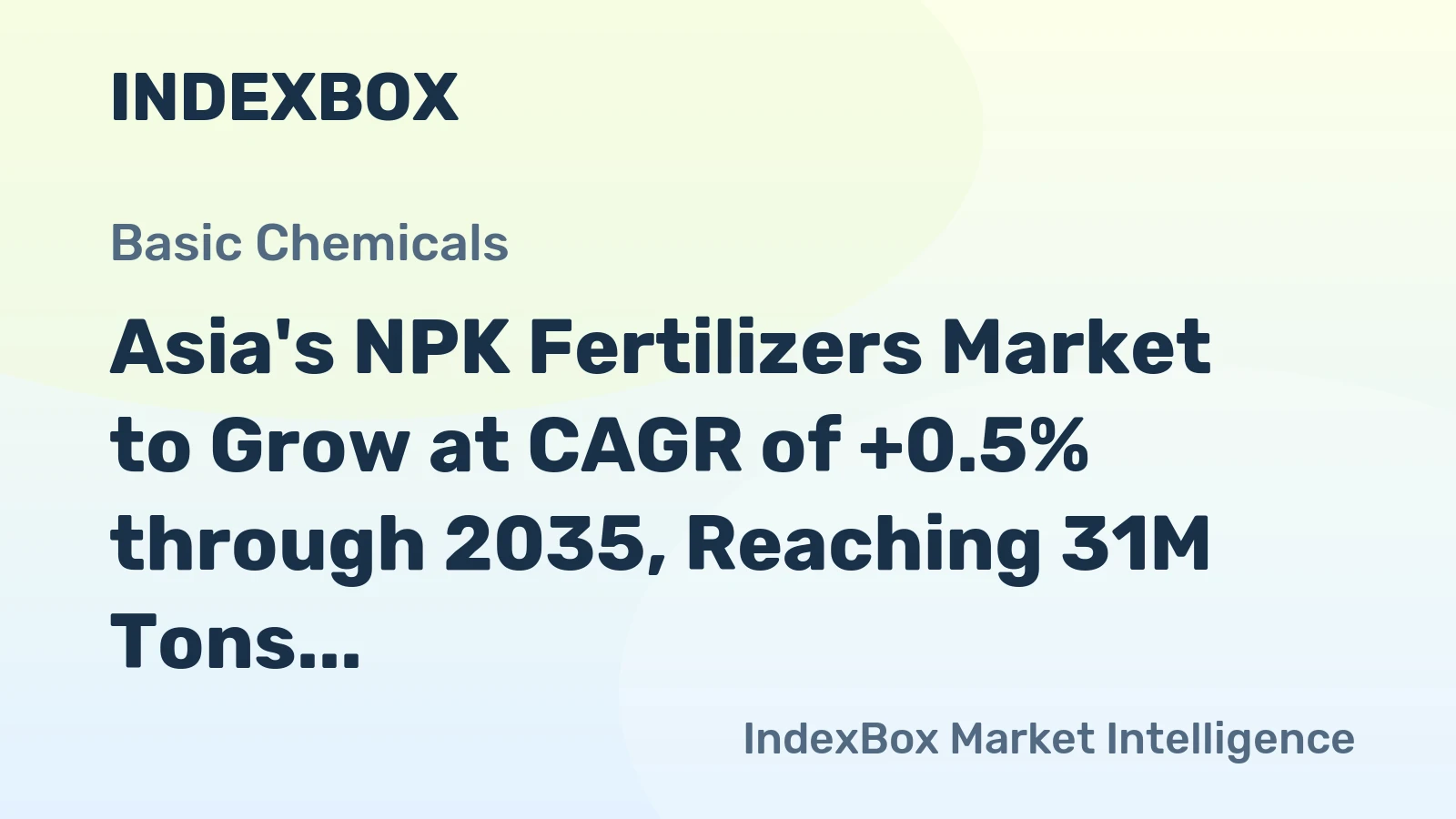 Asia's NPK Fertilizers Market to Grow at CAGR of +0.5% through 2035, Reaching 31M Tons