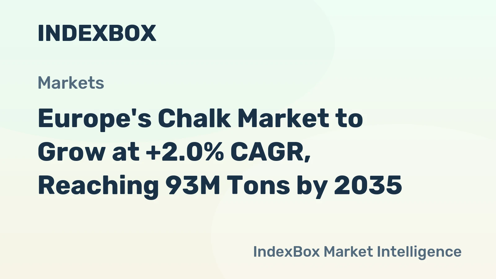 Europe's Chalk Market to Grow at +2.0% CAGR, Reaching 93M Tons by 2035
