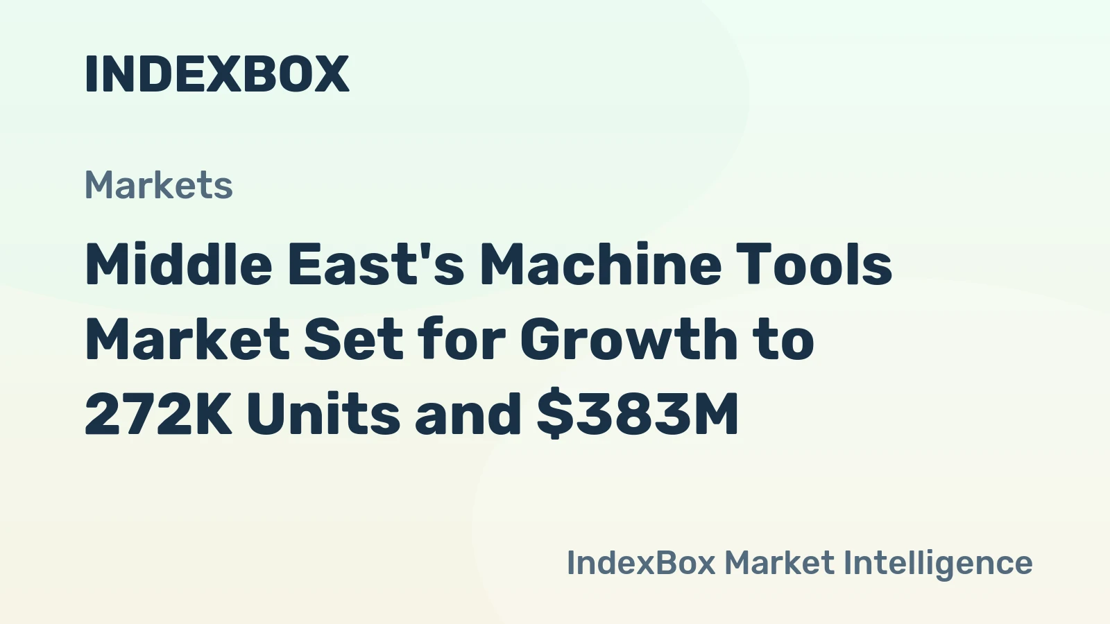 Middle East's Machine Tools Market Set for Growth to 272K Units and $383M