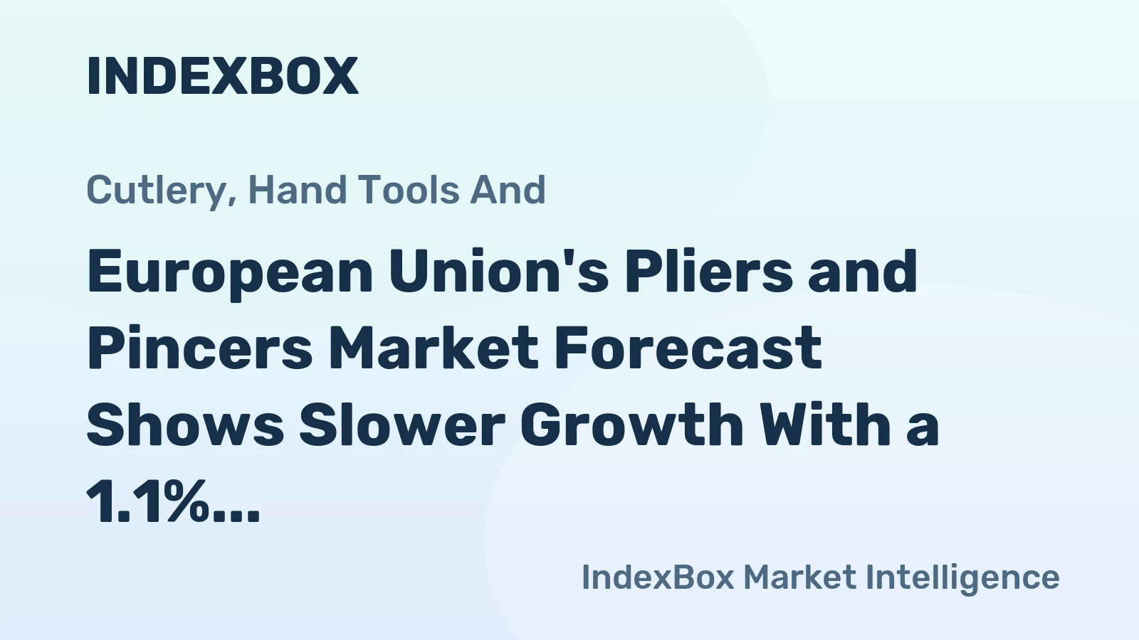 European Union's Pliers and Pincers Market Forecast Shows Slower Growth With a 1.1% Volume CAGR
