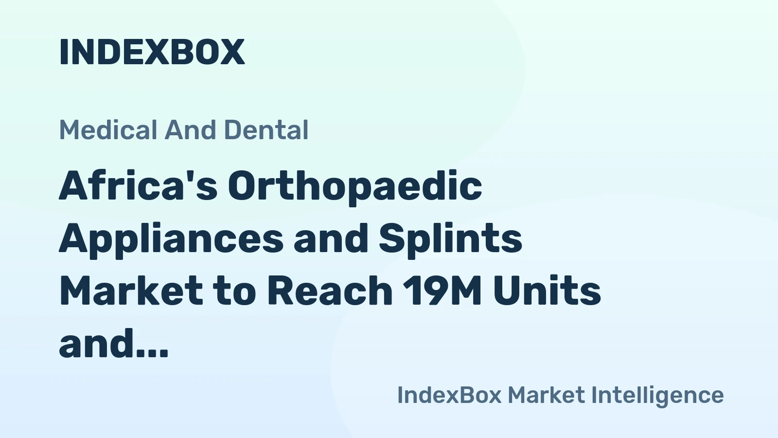 Africa's Orthopaedic Appliances and Splints Market to Reach 19M Units and $2.3B by 2035