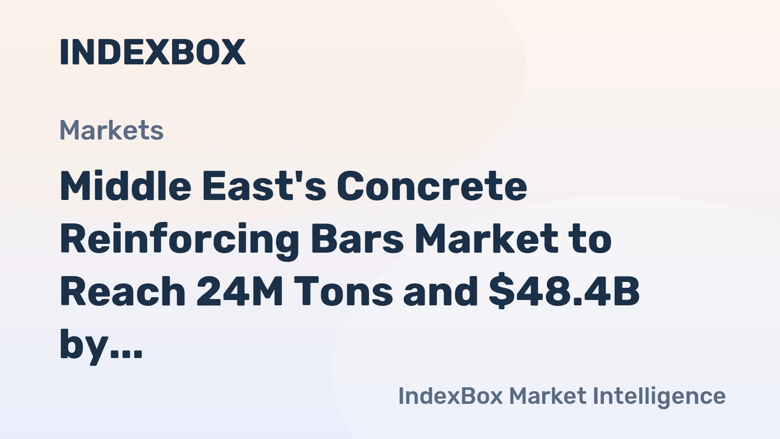 Middle East's Concrete Reinforcing Bars Market to Reach 24M Tons and $48.4B by 2035, Driven by Increasing Demand