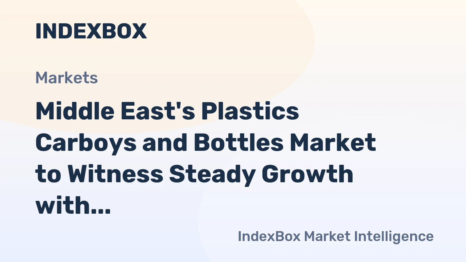 Middle East's Plastics Carboys and Bottles Market to Witness Steady Growth with CAGR of +1.7% by 2035