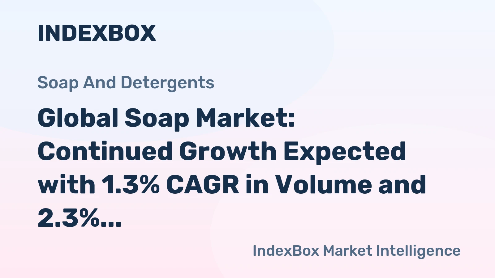 Global Soap Market: Continued Growth Expected with 1.3% CAGR in Volume and 2.3% CAGR in Value