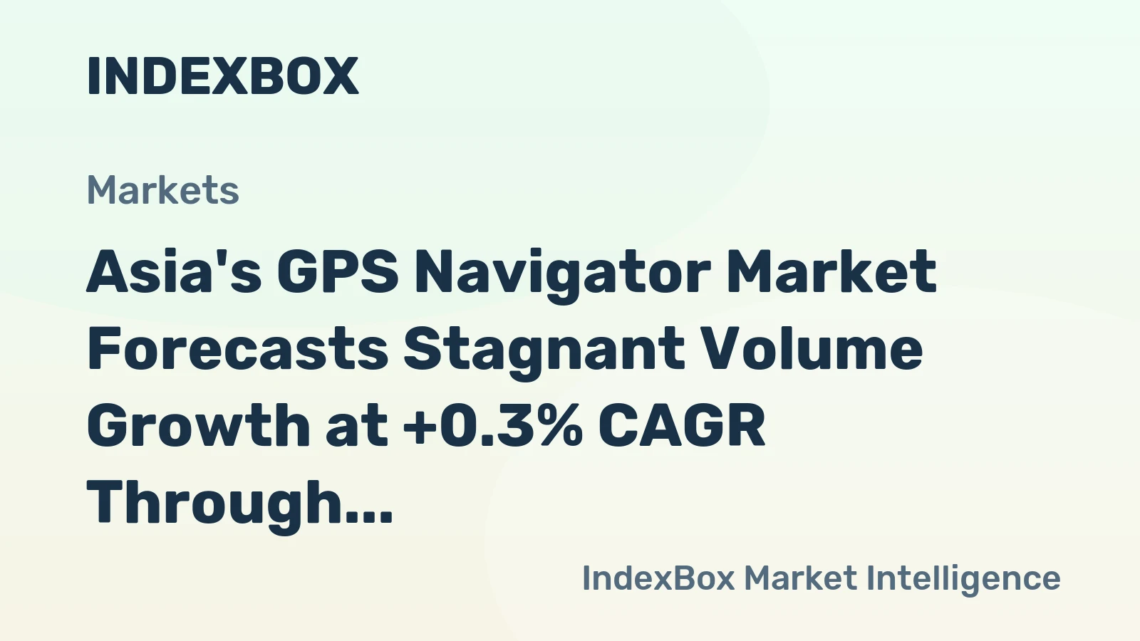 Asia's GPS Navigator Market Forecasts Stagnant Volume Growth at +0.3% CAGR Through 2035