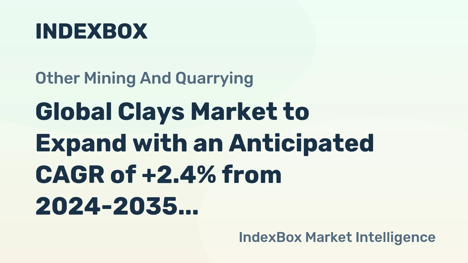 Global Clays Market to Expand with an Anticipated CAGR of +2.4% from 2024-2035, Reaching $76.4B by 2035