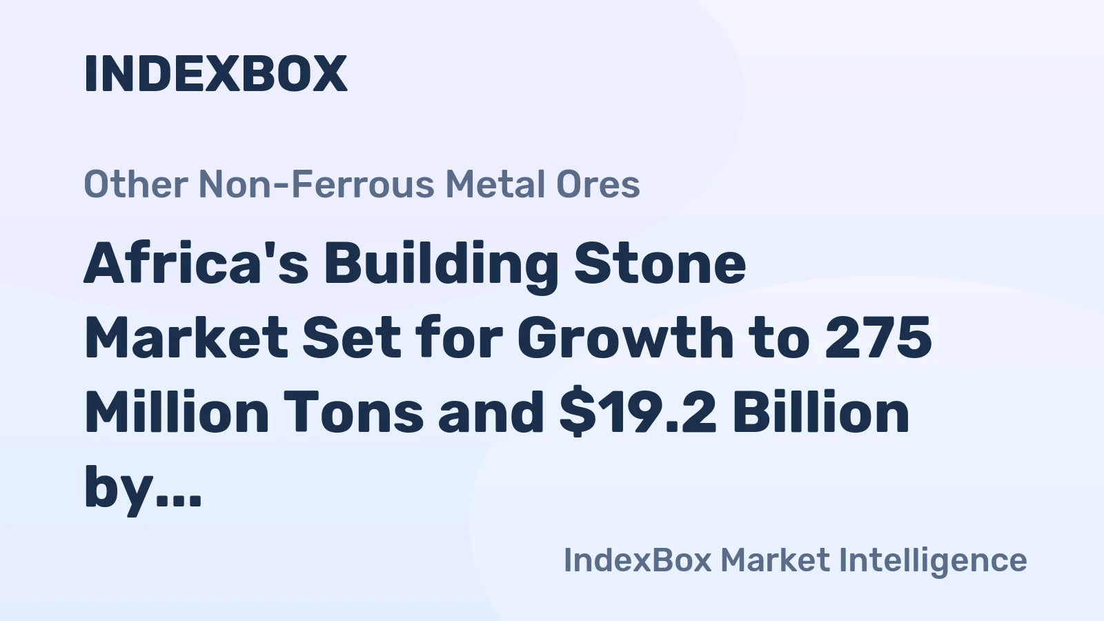 Africa's Building Stone Market Set for Growth to 275 Million Tons and $19.2 Billion by 2035