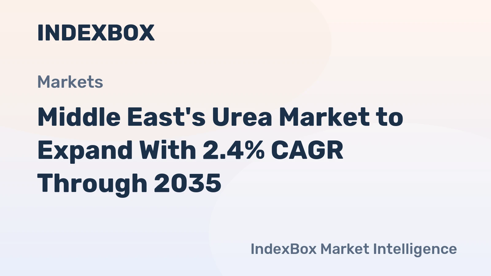 Middle East's Urea Market to Expand With 2.4% CAGR Through 2035