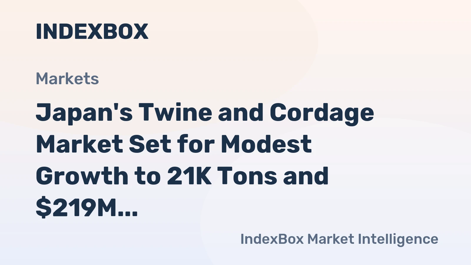 Japan's Twine and Cordage Market Set for Modest Growth to 21K Tons and $219M by 2035