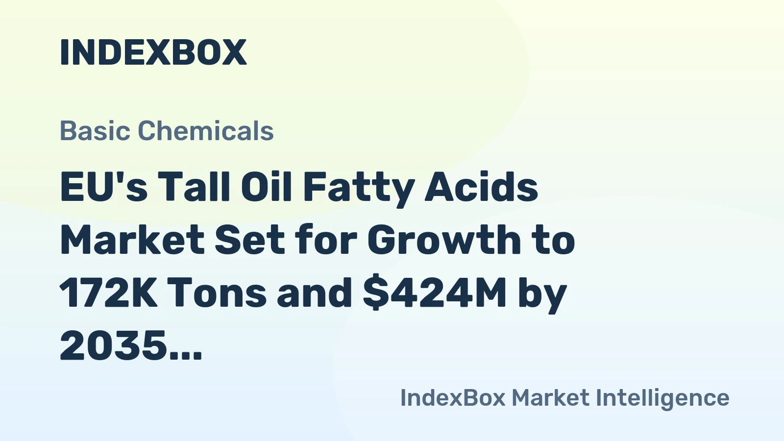 EU's Tall Oil Fatty Acids Market Set for Growth to 172K Tons and $424M by 2035