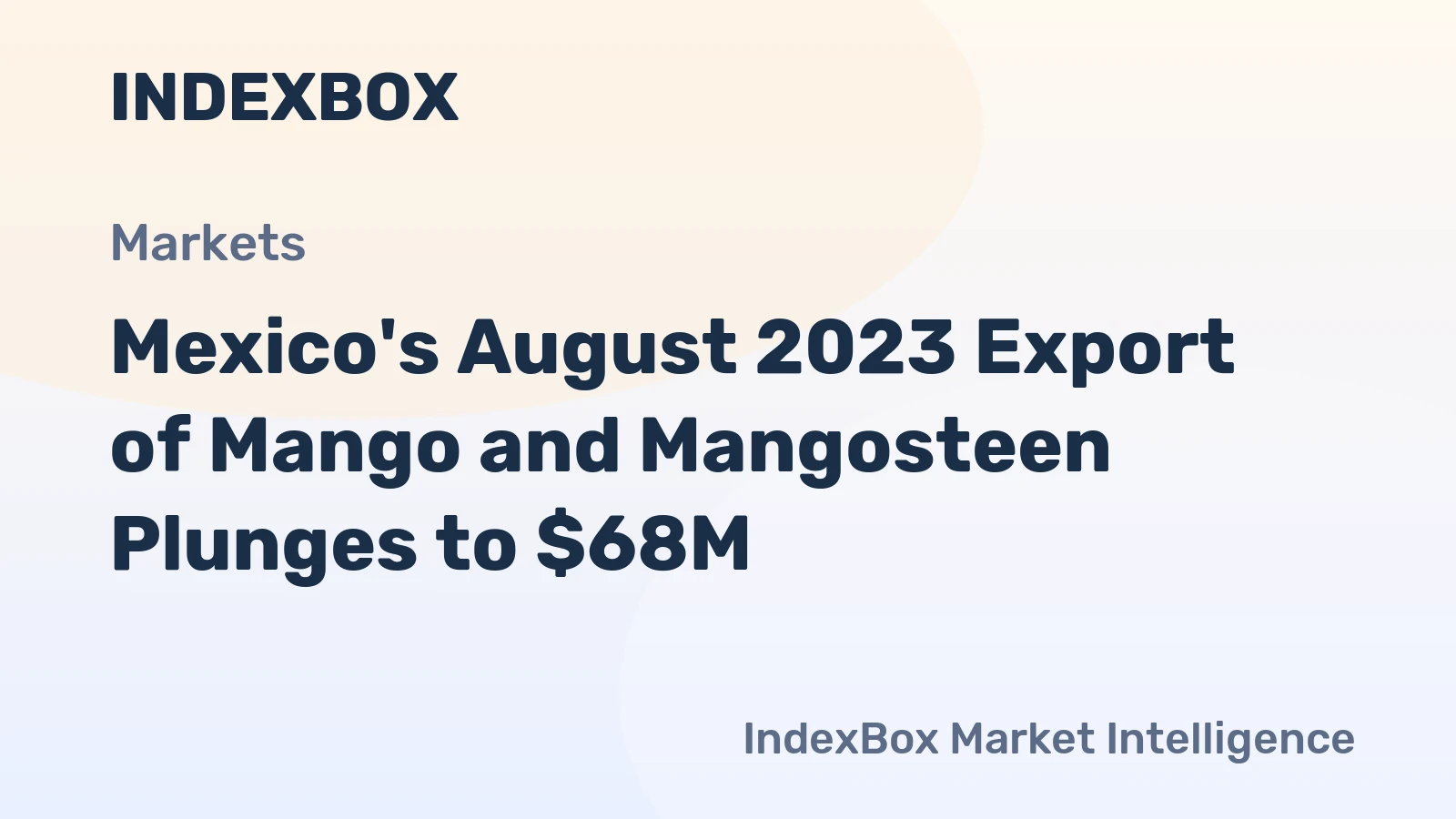 Mexico's August 2023 Export of Mango and Mangosteen Plunges to $68M