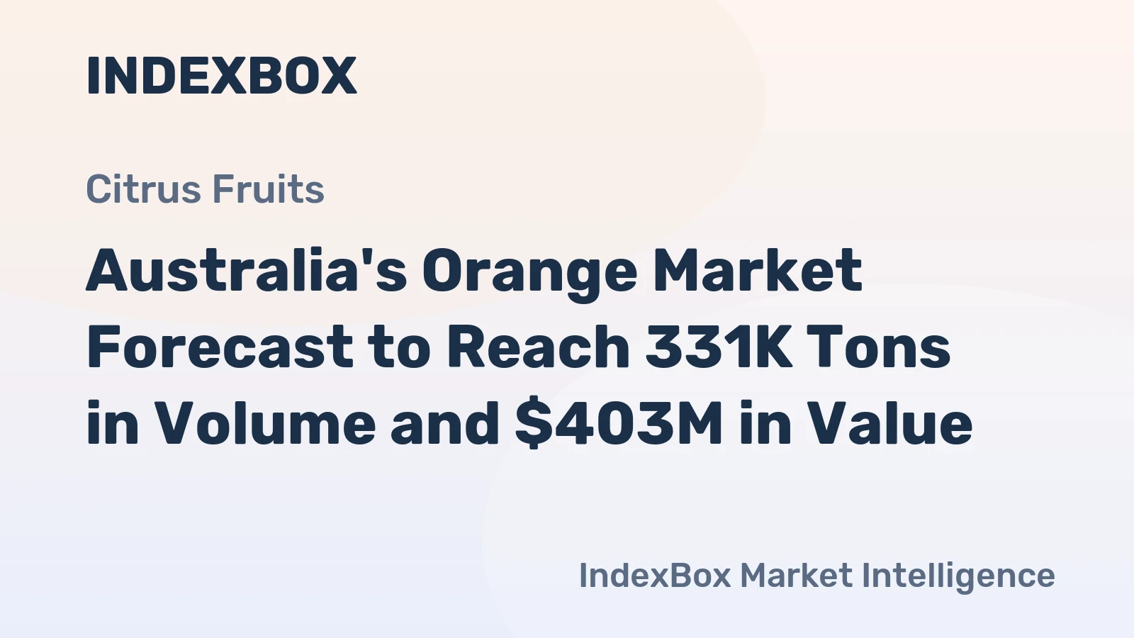 Australia's Orange Market Forecast to Reach 331K Tons in Volume and $403M in Value