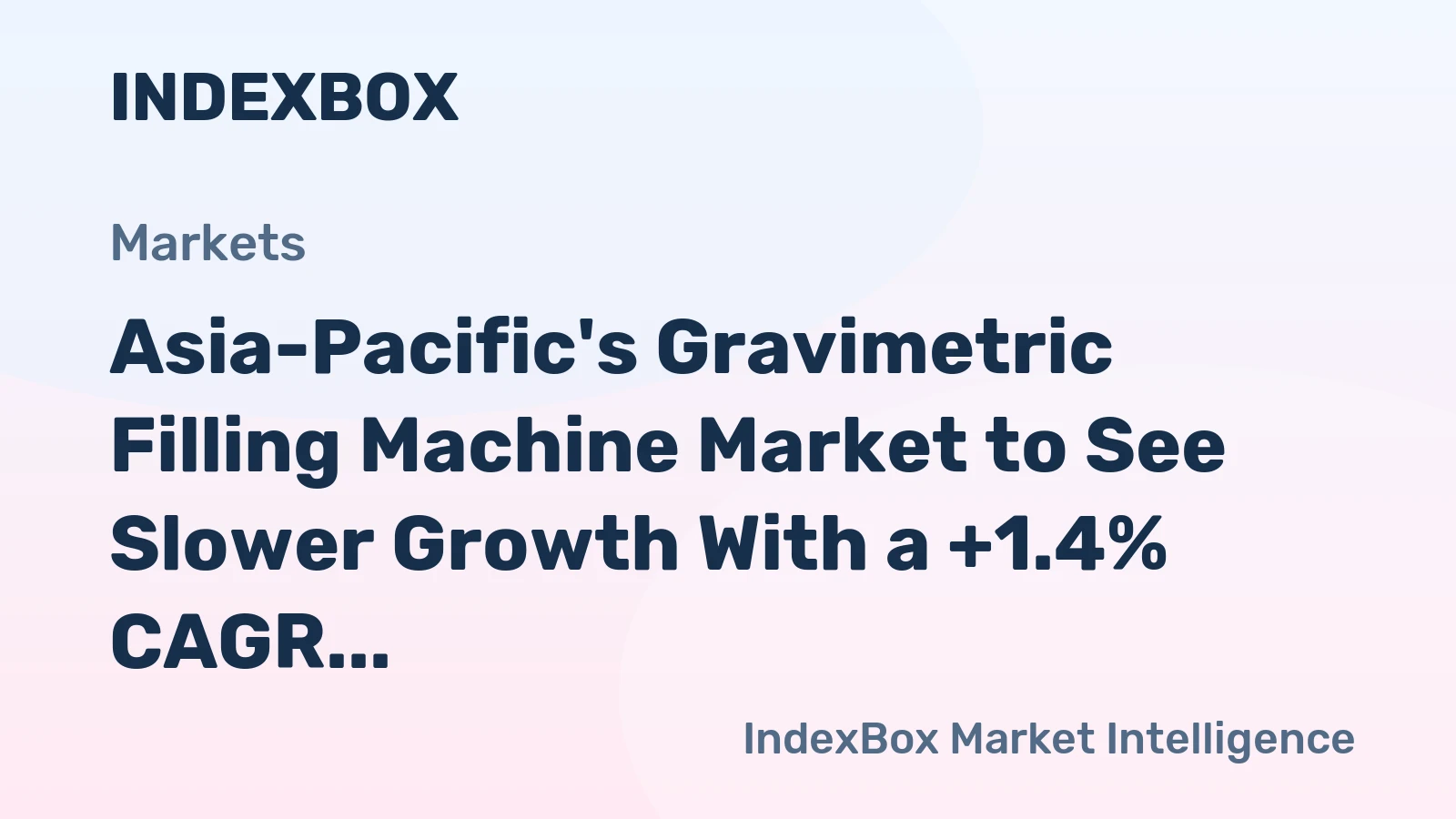 Asia-Pacific's Gravimetric Filling Machine Market to See Slower Growth With a +1.4% CAGR Through 2035