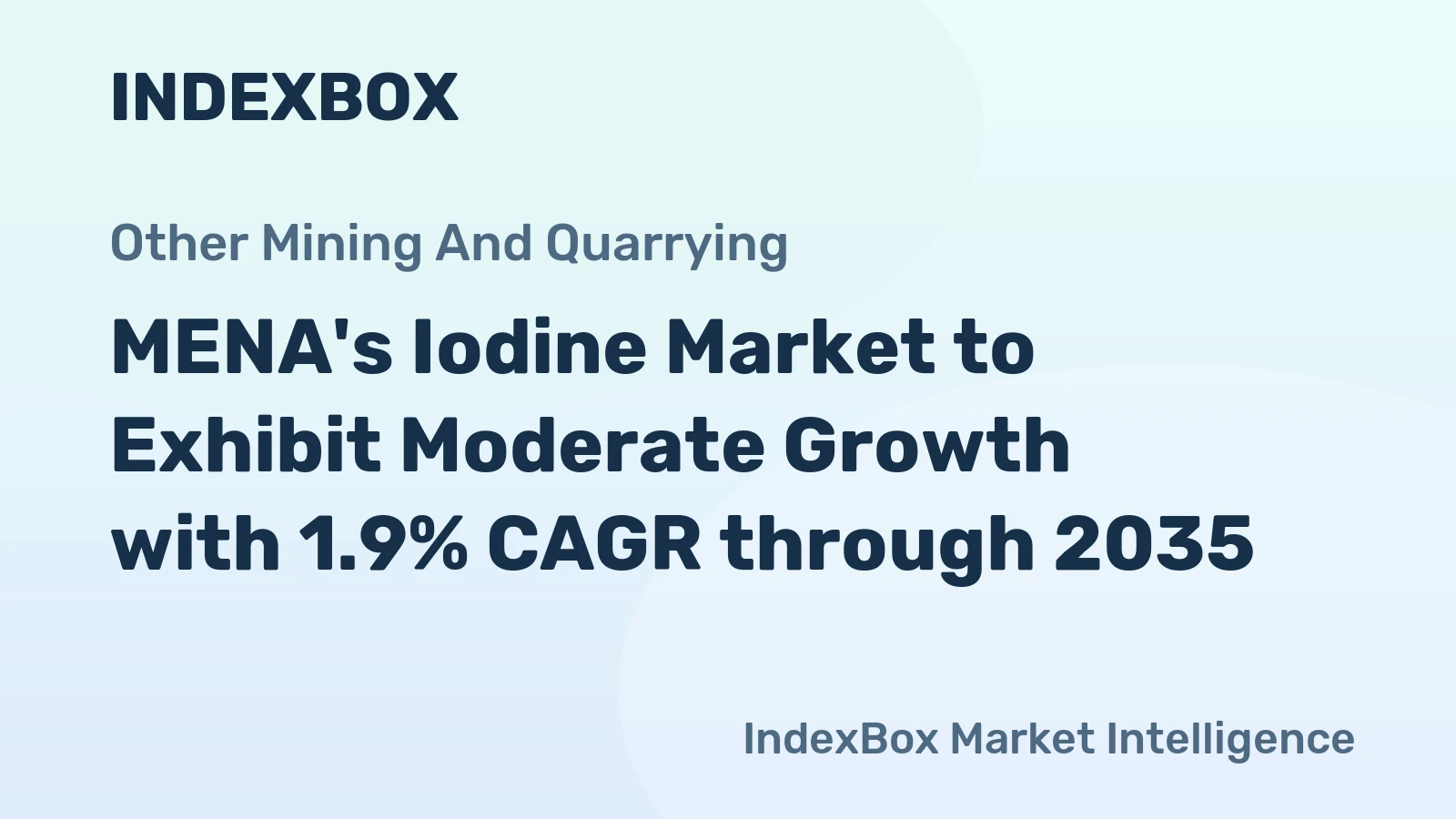 MENA's Iodine Market to Exhibit Moderate Growth with 1.9% CAGR through 2035