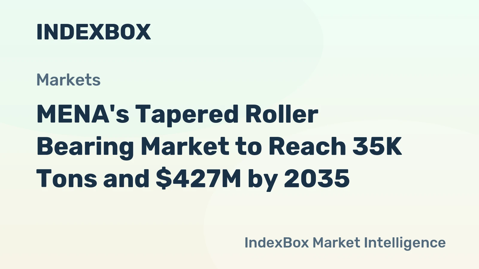 MENA's Tapered Roller Bearing Market to Reach 35K Tons and $427M by 2035